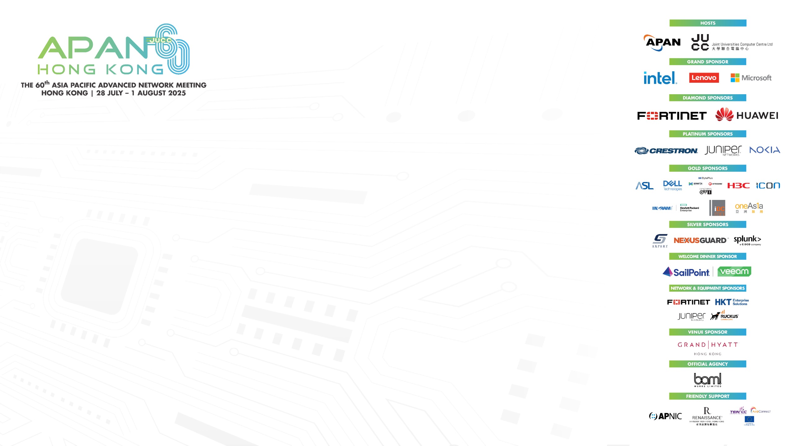 60th Asia Pacific Advanced Network Meeting (APAN60) - Hong Kong